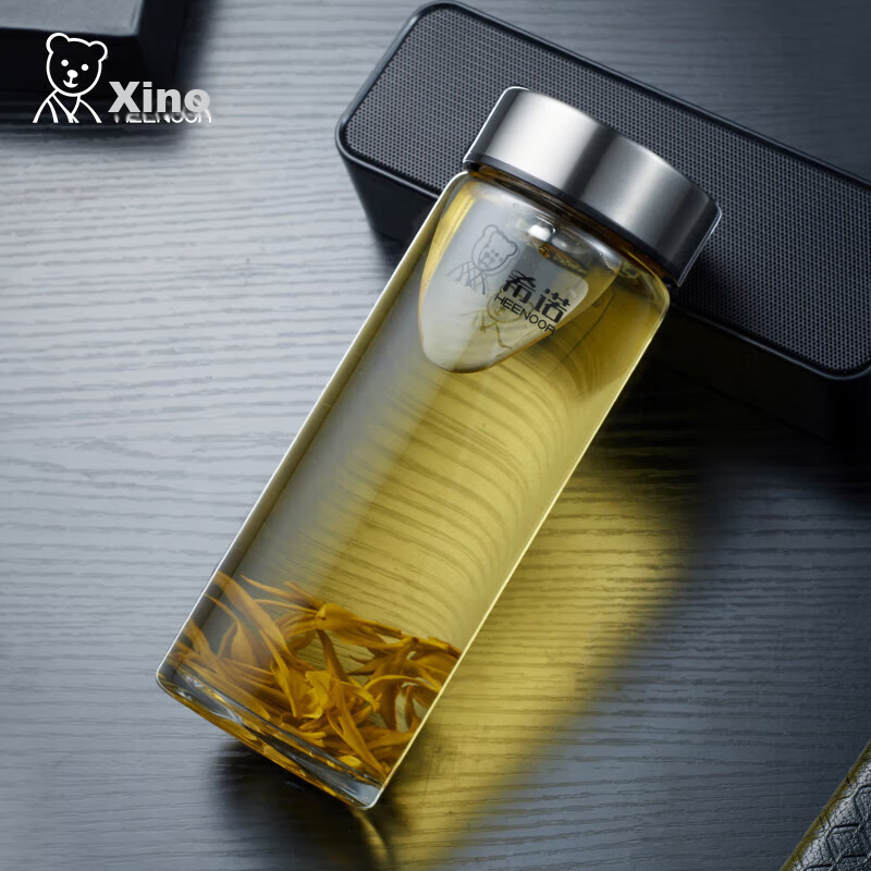 Xino Glass Cup, Single Layer, Thickened, Large Capacity, for Home And Office Use, Tea Infuser Mug, for Men, Car Water Bottle, XN-6017L, 530mL