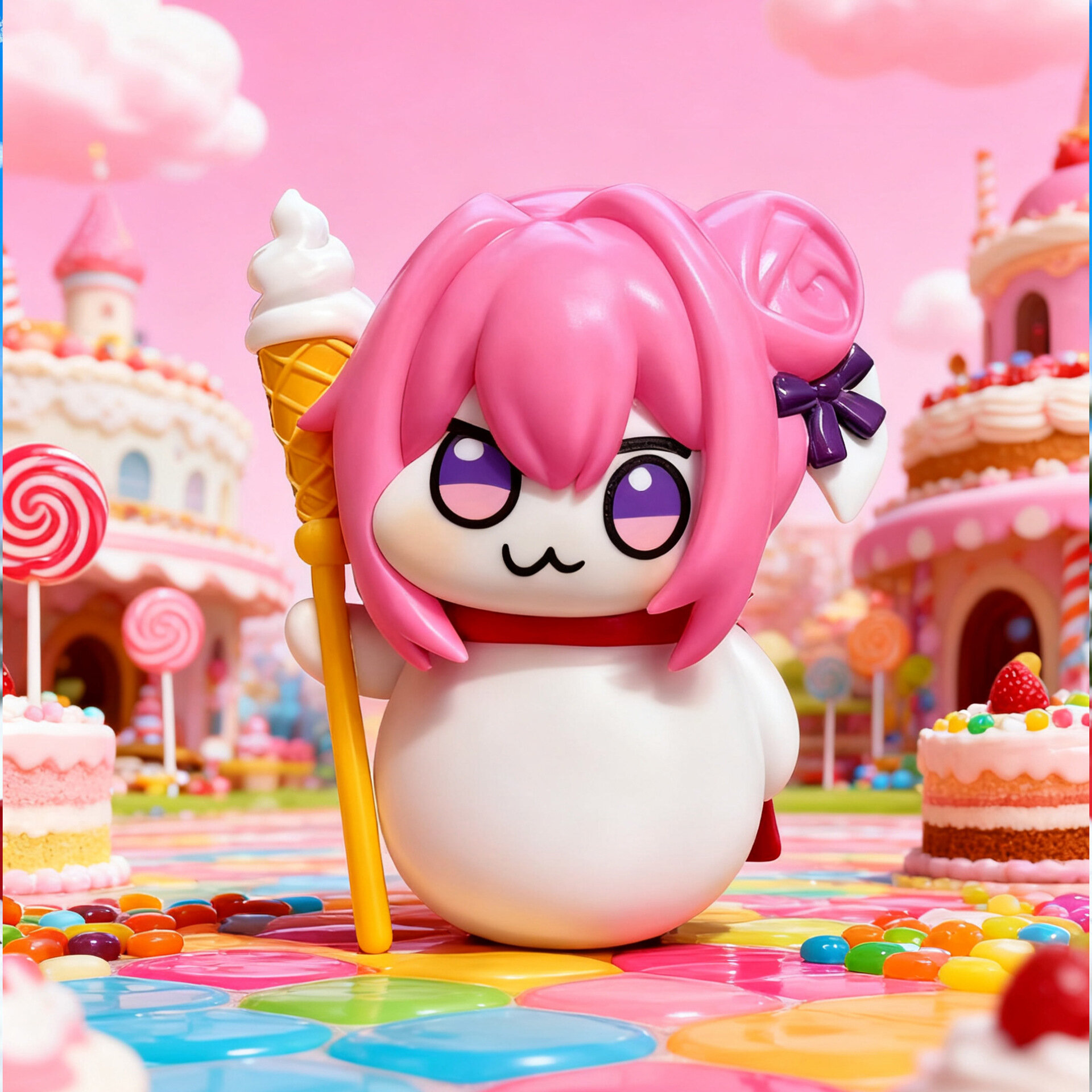 Фигурка Доро Дороти в версии Q, снеговик, розовая собака, игровая фигурка, аниме-украшение.