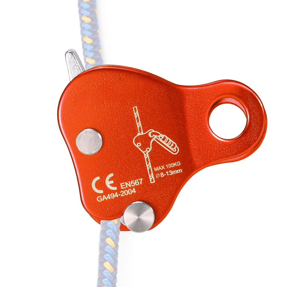 Климберинговый асендер для альпинизма и деревообработки, защита для веревки, устройство для страховки, хватательный, для откры-air клmbering, канат 8-13 мм, горный альпинизм, 220 фунтов, алюминий 7075, черный, синий, оранжевый, вес 91 г, размер 7.7*7.5 см