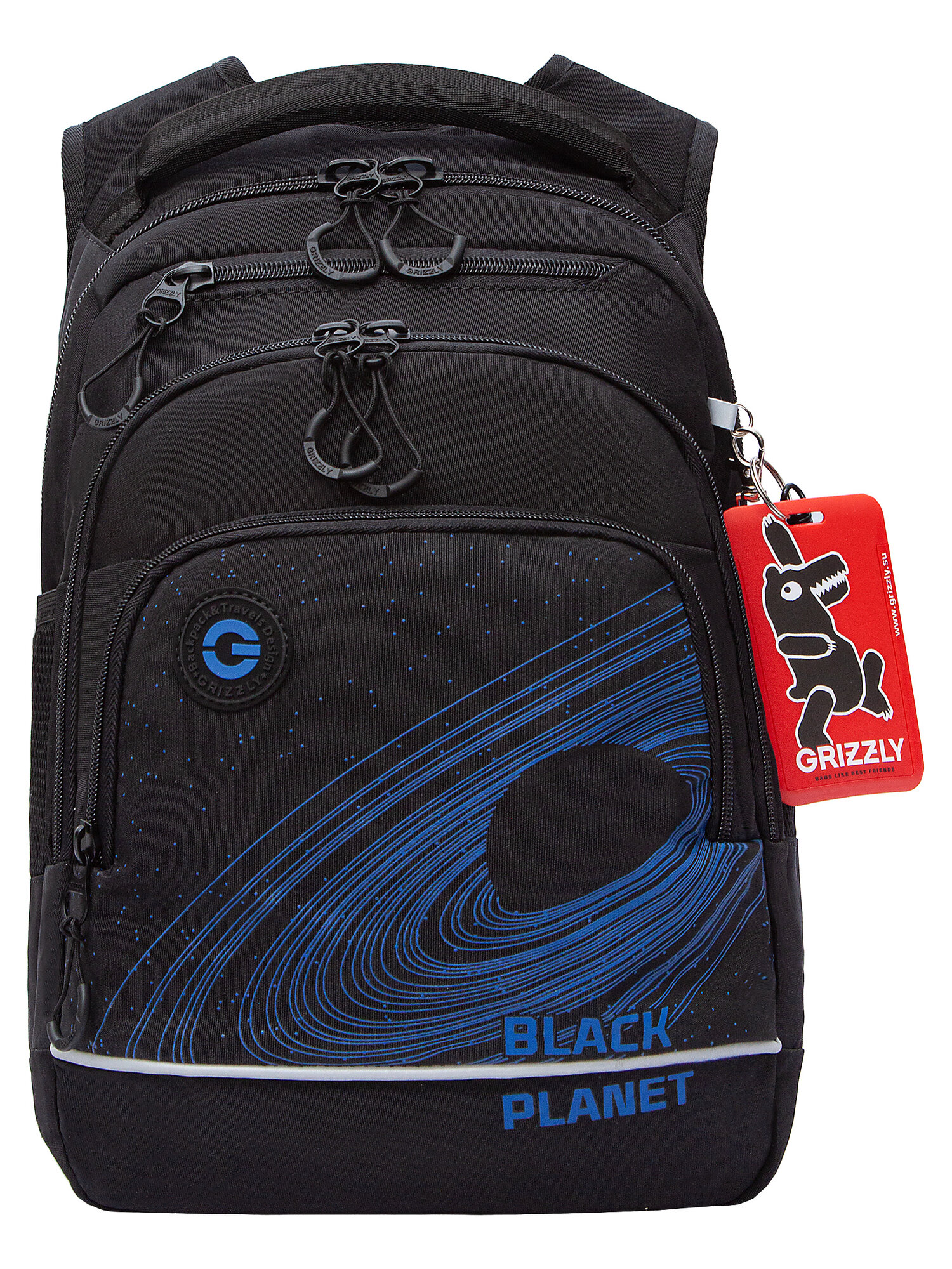 Рюкзак школьный GRIZZLY с карманом для ноутбука 13", анатомической спинкой, для мальчика, RB-550-3/3