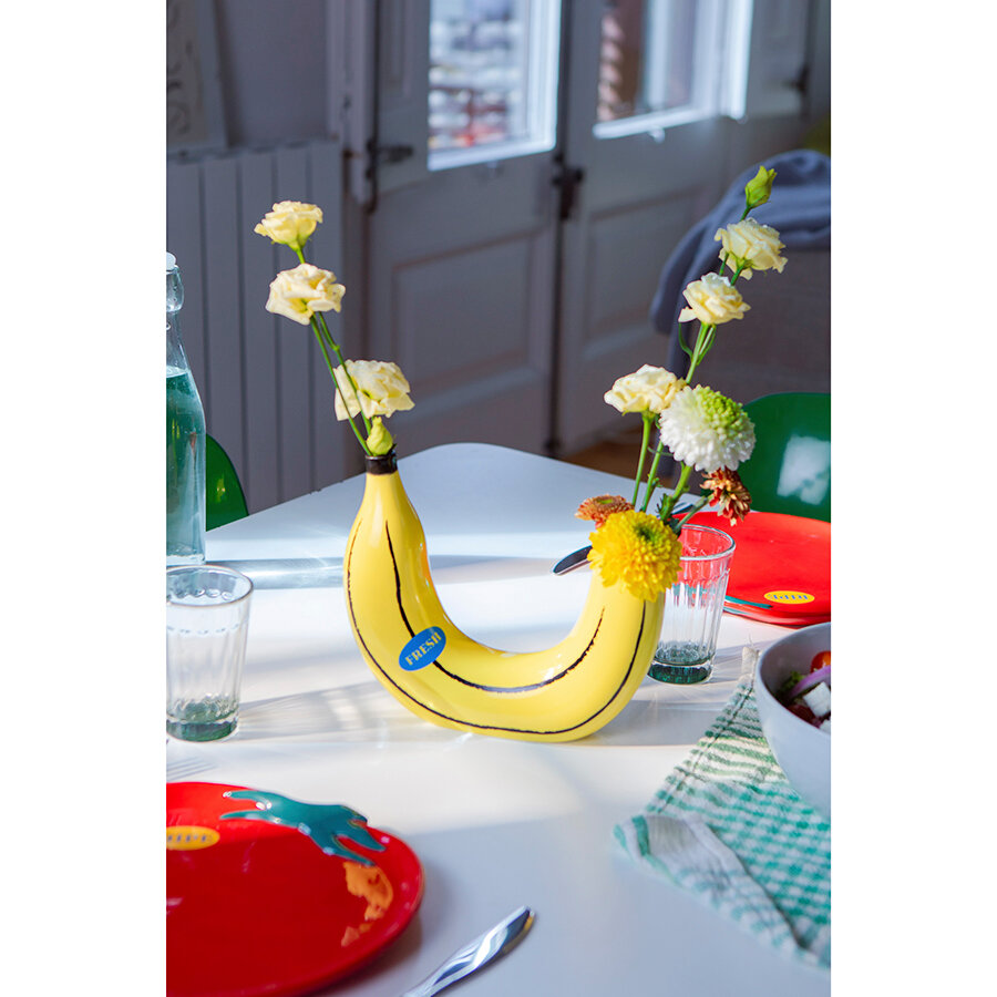 Ваза для цветов Doiy Banana 19см, желтая, керамика (DYVABANYE)