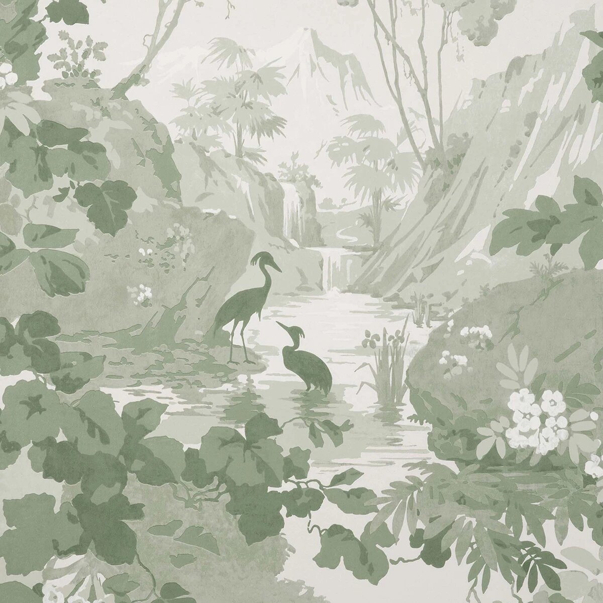 Обои Aura Signature Archives vol.1 by Crown M1679 A; 0,52x10,05 м, флизелин, цвет зеленый