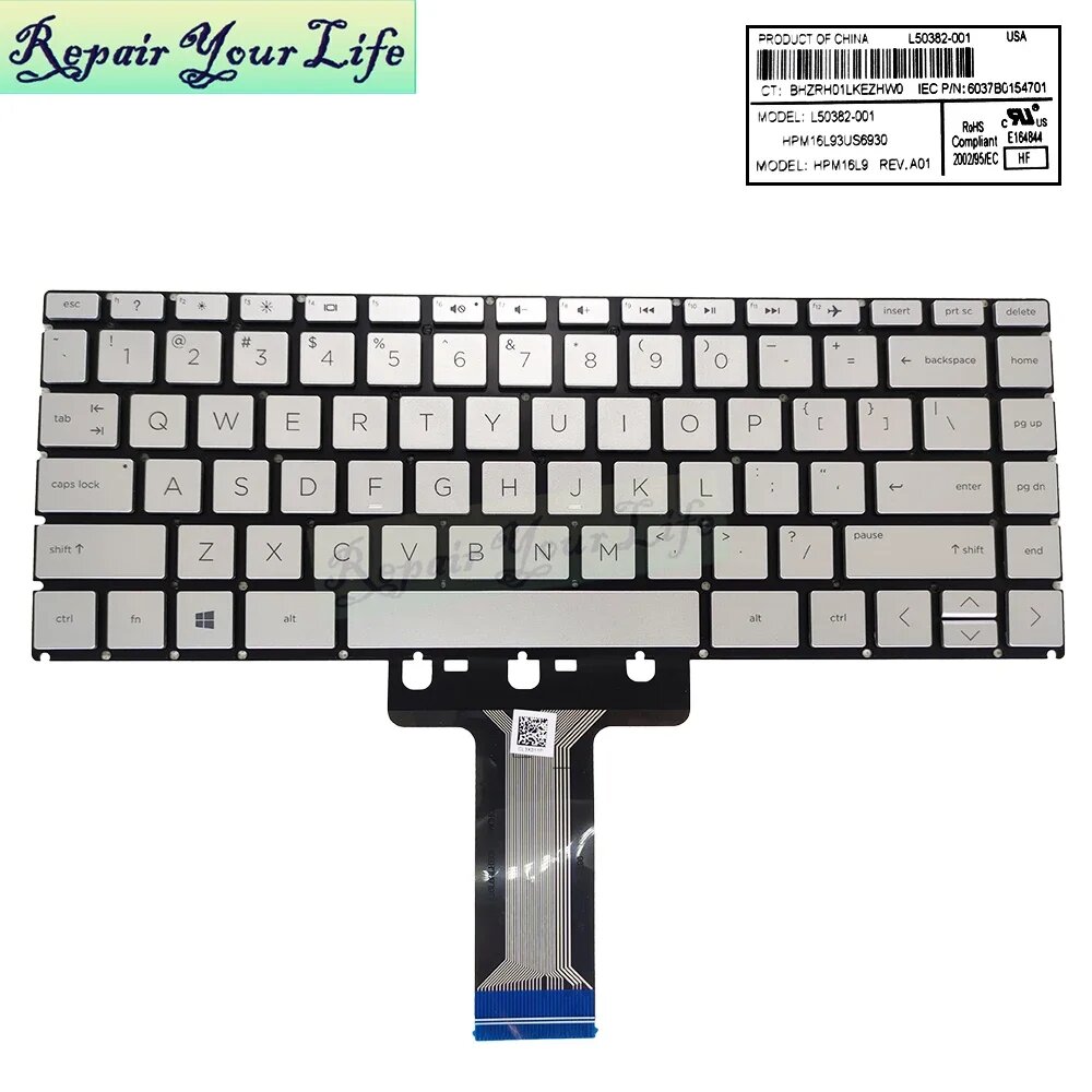Клавиатура HP Pavilion X360 US silver