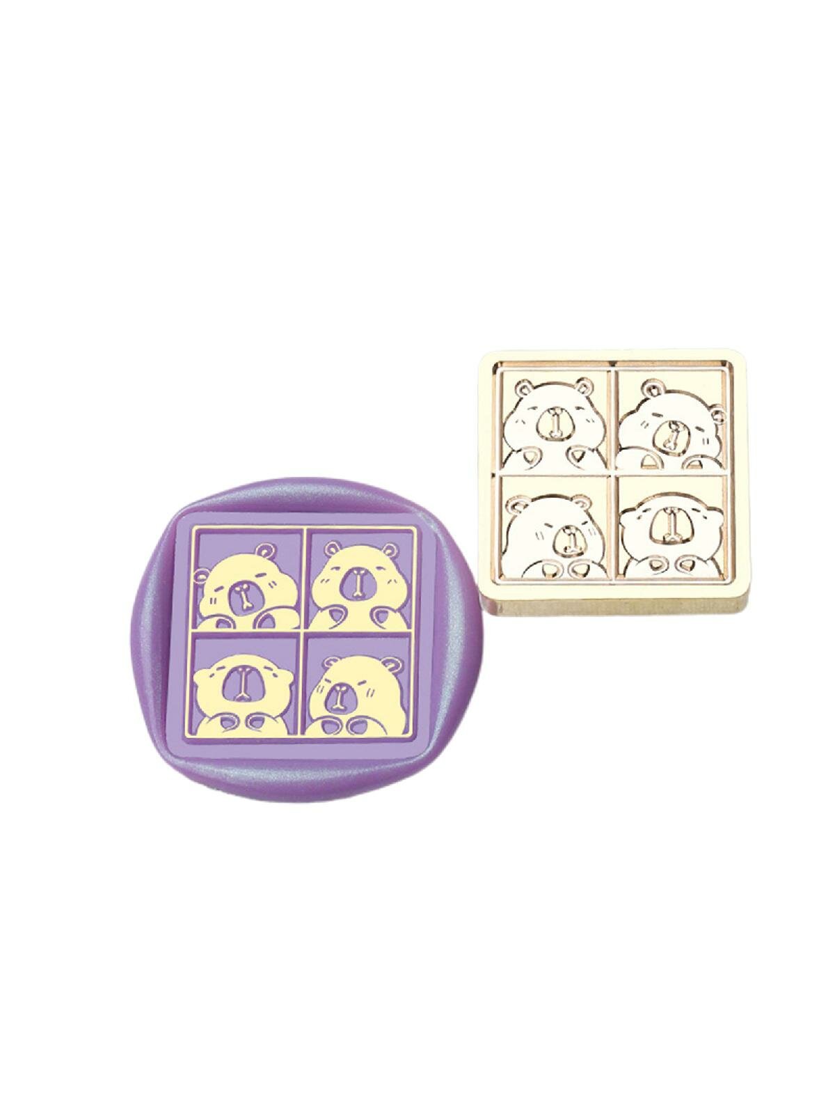 Сургучный штамп в зимней тематике для фото, латунный вощеный штамп с бабочкой-клоуном