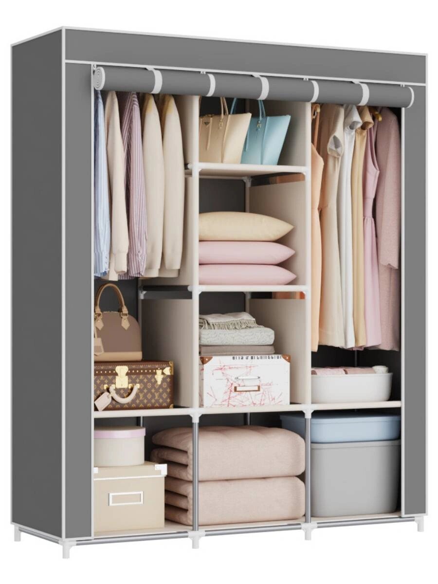 Напольный шкаф для хранения вещей Ridberg каркасный закрытый (Grey)