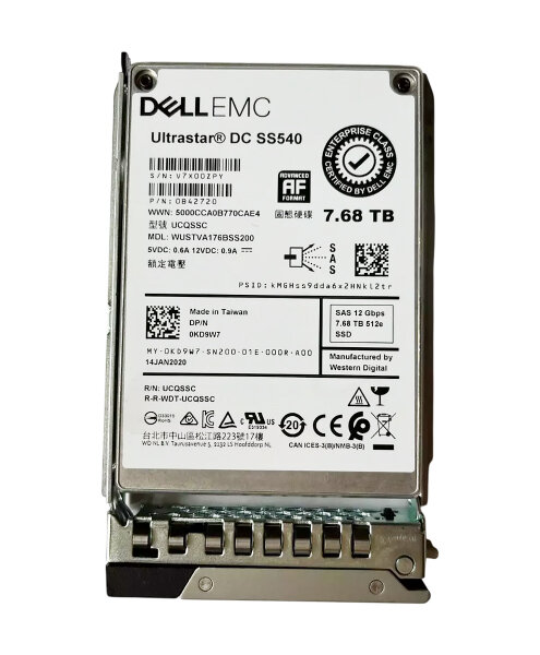 Жесткий диск Dell 0KD9W7 7.68TB SAS 2,5" SSD