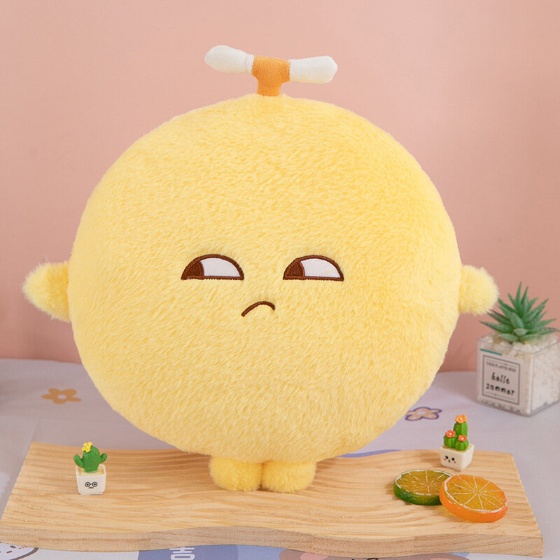 Подушка Lemony, плюшевая игрушка, кукла с вращающимися глазами, тряпичная кукла, желтая, 40 см