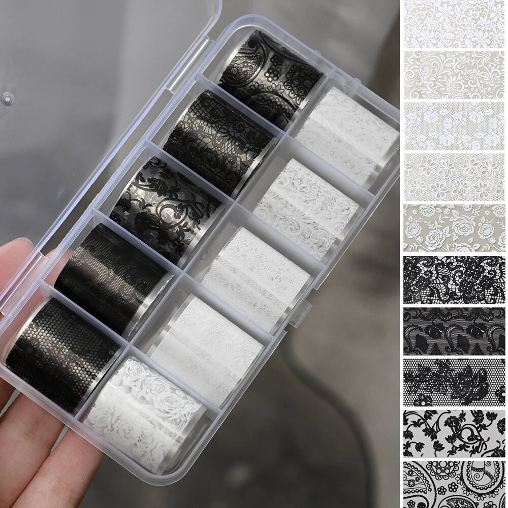 Набор для маникюра MAFANAILS 10 рулонов фольги для ногтей NZ21-1