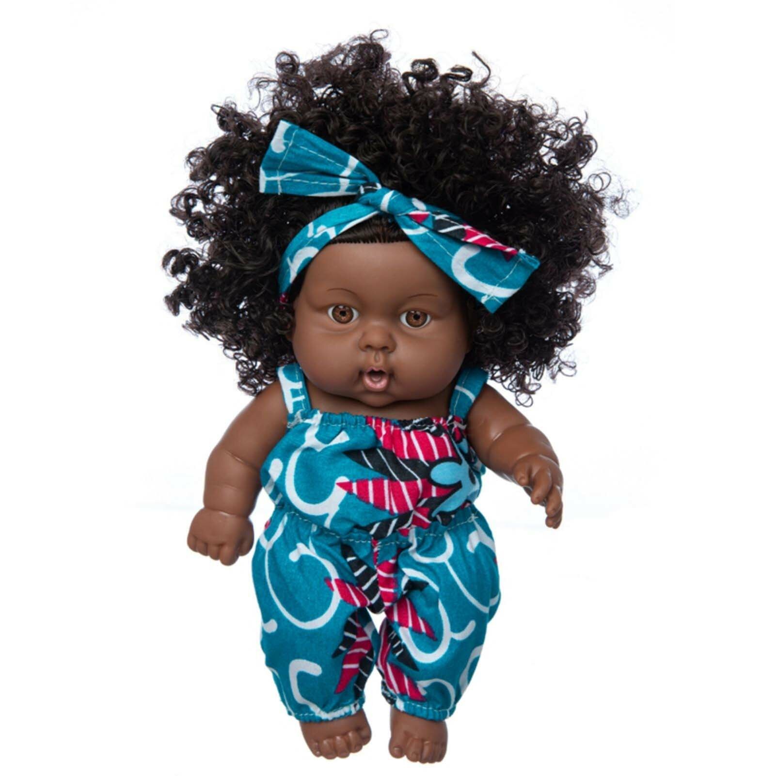 Кукла Reborn Baby Girl 8 дюймов, подарок для детей, игрушка American Doll, одежда и аксессуары для кукол 8 дюймов, включая косичку, материал: ткань+пластик, размер упаковки: 24*15*8см, вес: 150г, комплект: 1*кукла (с комбинезоном и косичкой)