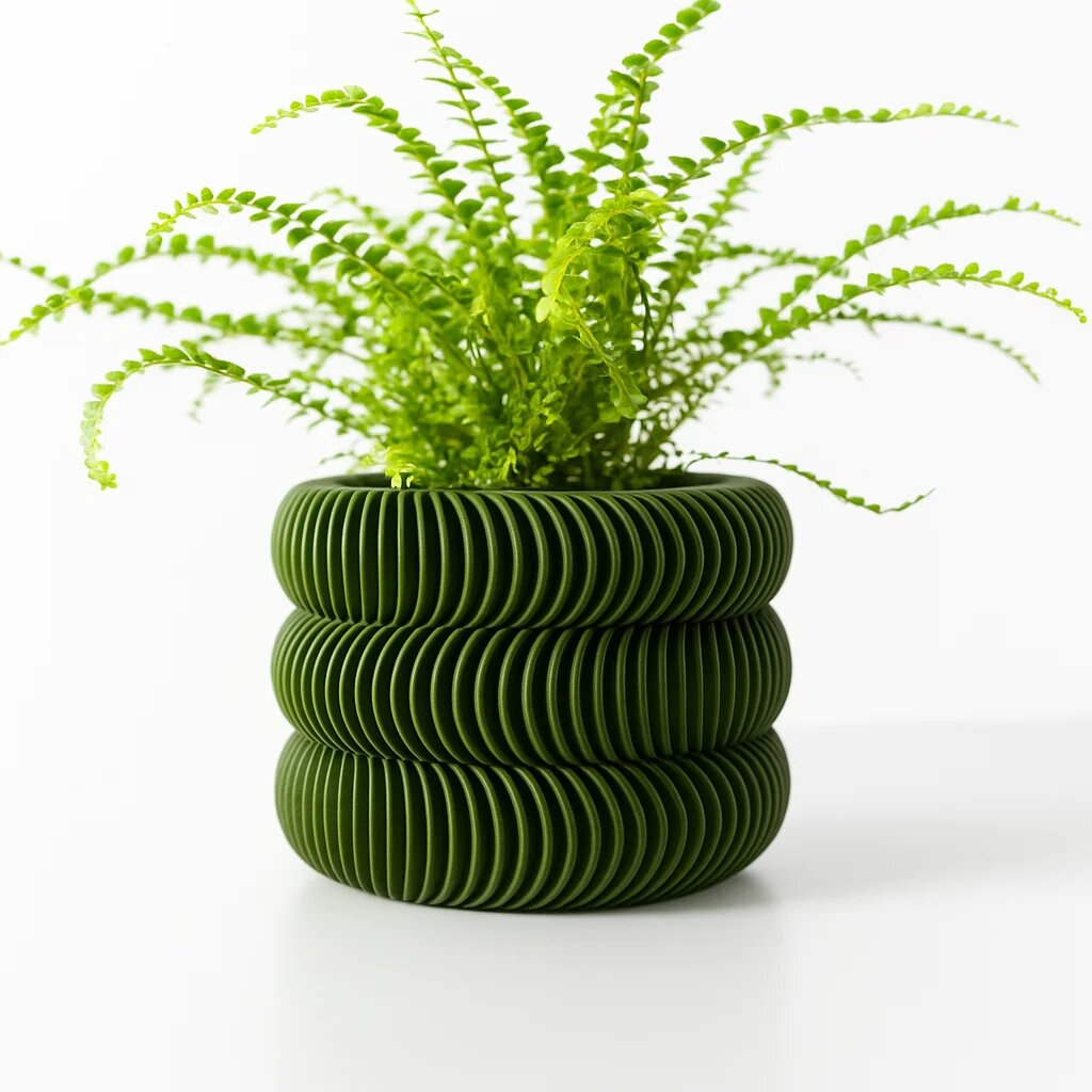 Горшок для цветов темно-зеленый, MATTE DARK GREEN, XL