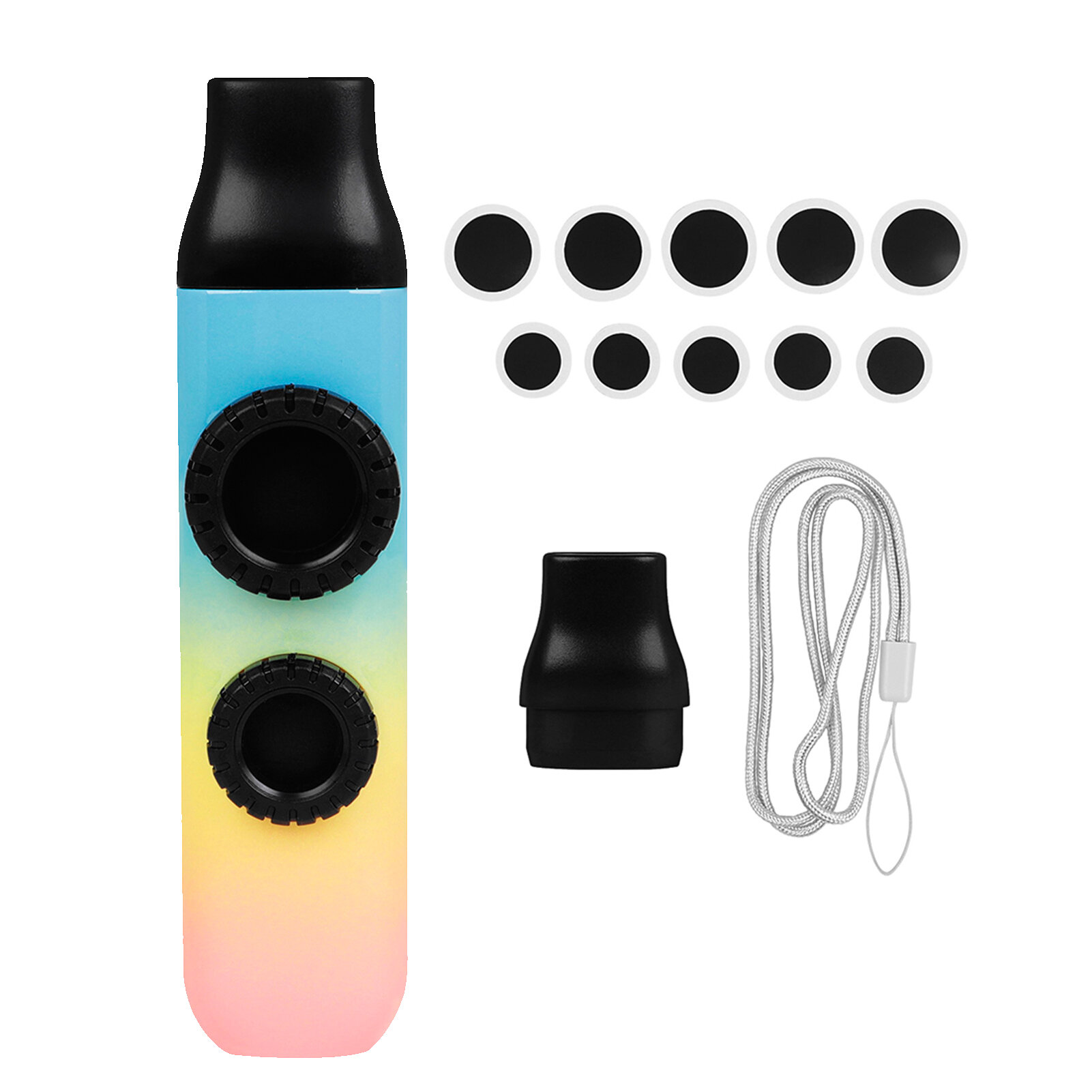 Kazoo Двойной Флейта с Двумя Дырками Заменяемый Духовой Носок 10 Мембран Инструмент Партнер Укулеле Гитара Для Детей Взрослых Начинающих Цвет Синий / Синий Желтый Розовый / Розовый Зеленый / Черный Материал ABS Размер 120*28*14мм