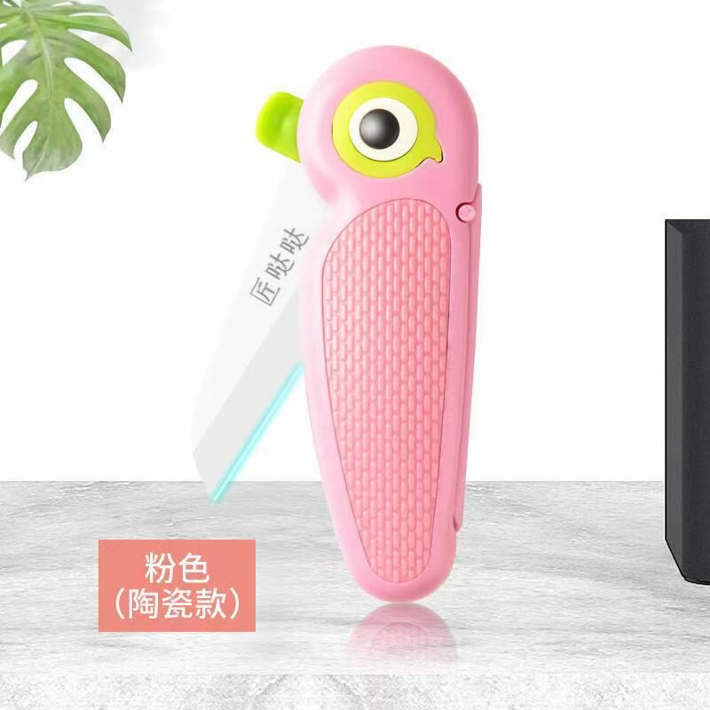 В наличии Домашний маленький птичий керамический нож Нож для детского питания Нож Янцзян в мультяшном стиле Складной фруктовый нож Овощечистка Оптом