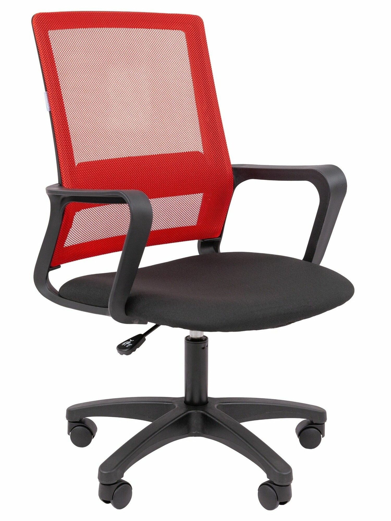Офисное кресло CHAIRMAN 606 LT ткань/сетка, черный/красный с подлокотниками и регулировкой по высоте для оператора