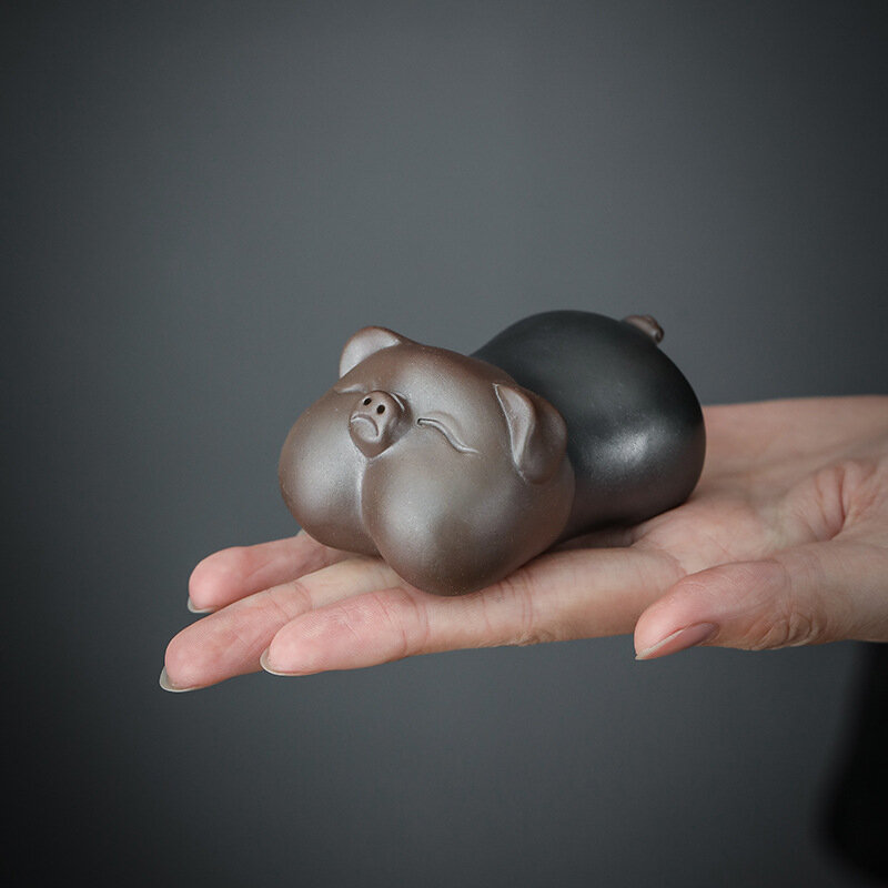 Чайный питомец Yuxuan Black Gold Sand Pig, фиолетовая глина, чайное искусство, премиум, может привлечь богатство, удача, поднос для чая, насекомое-украшение