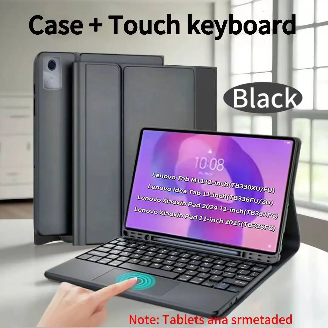 Чехол-клавиатура HUAIBX для Lenovo IdeaPad M11 11", Bluetooth Lenovo Pad 2025 11, Black 3, Russian