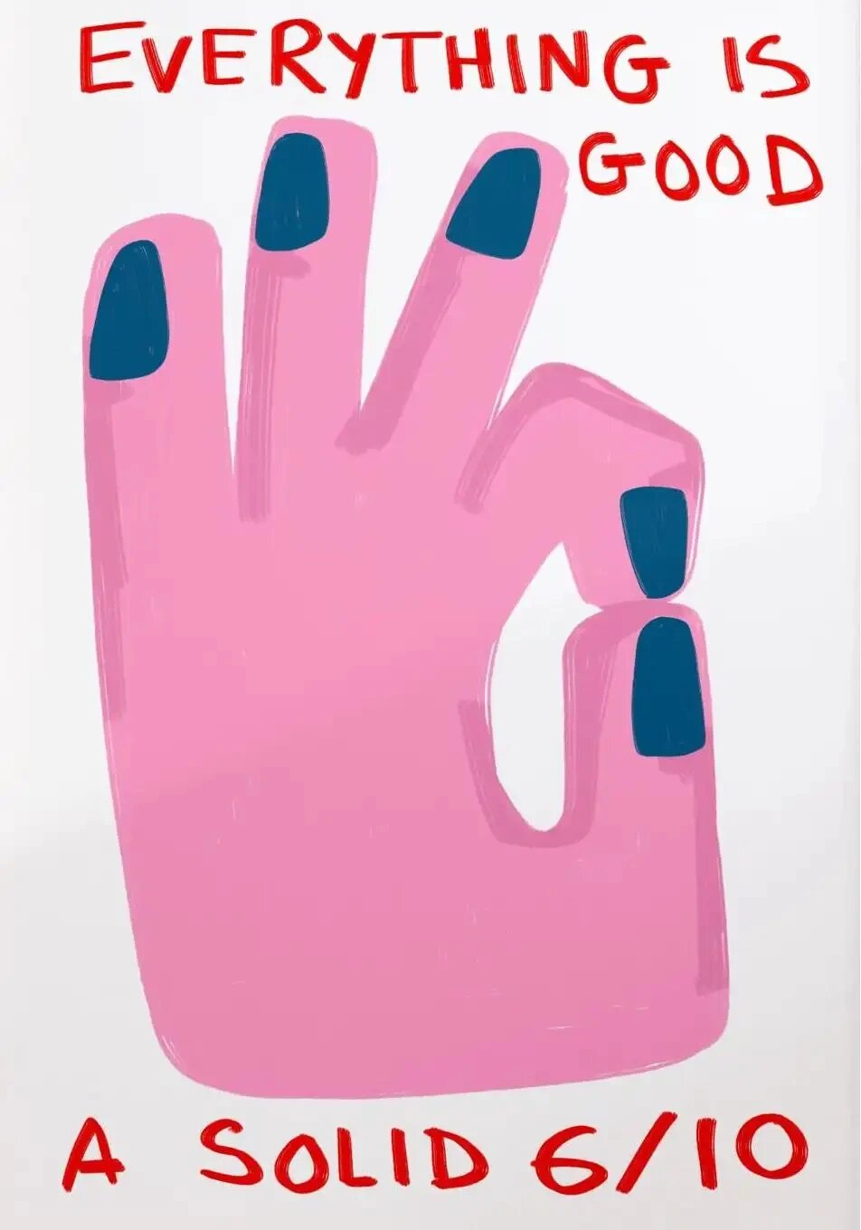 Розовое панно "Everything is Good 6/10" 30x40см