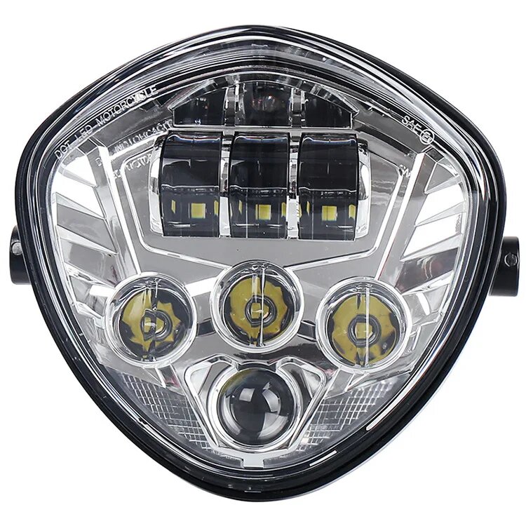 Универсальная мотоциклетная светодиодная фара 50 Вт, передний фонарь с кронштейном, DRL H/L, луч для Honda Yamaha Kawasaki Suzuki-har-ley 1x Chrome
