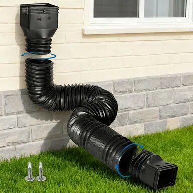 Дренажная удлинительная труба для сточного отверстия, наружная труба для отвода дождевой воды, подходит для дренажа или удлинения гибкой трубопроводной системы