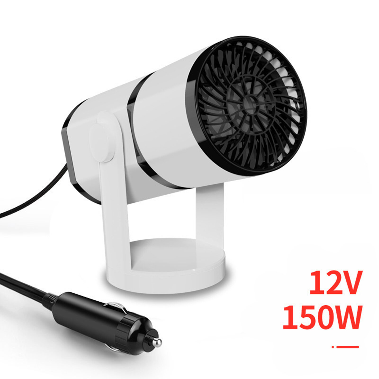 Автомобильный обогреватель 12V/150W 24V/200W зимний обогреватель для авто обледенитель дымогаситель складывающийся 360° поворотный электрический обогреватель черный белый ABS длина провода 1,5м размер 18,7*8,7см вес 330г