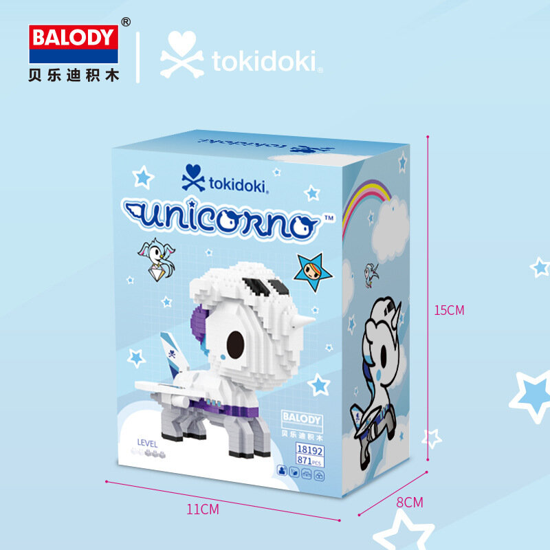 BALODY Официальная коллаборация Tokidoki Unicorn: Микрочастицы Головоломка-строительство - Образовательная игрушка