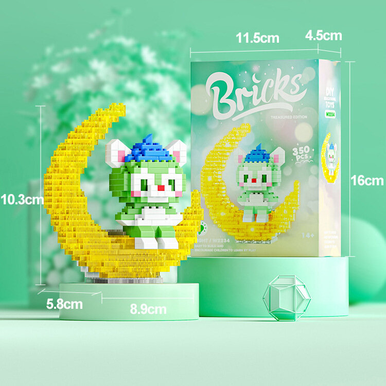 Lele Brothers w2204 Светящиеся строительные блоки космонавта Микрочастицы Сборка игрушек Планета космонавт Подарочные