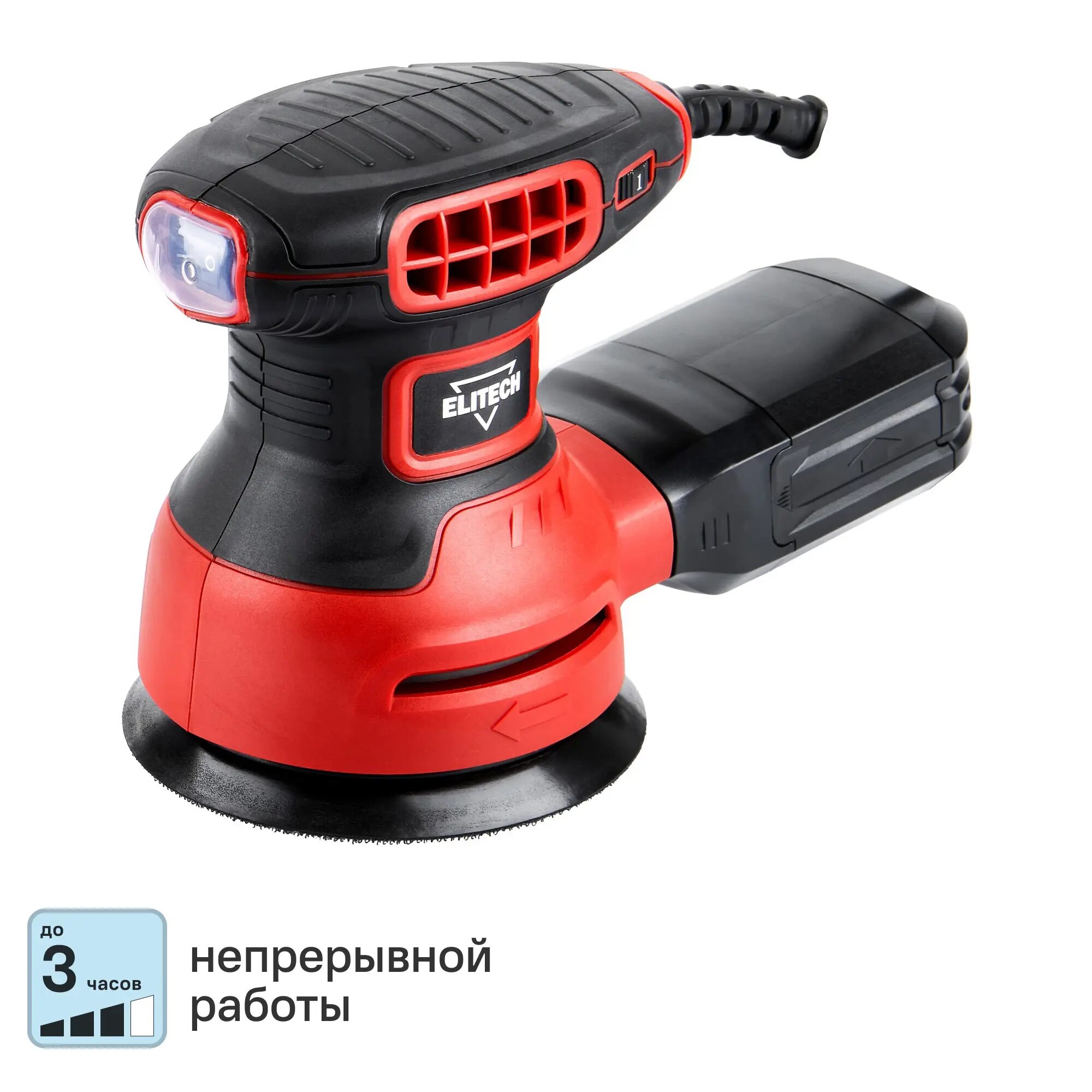 Эксцентриковая шлифмашина сетевая Elitech 03-12Э, 350 Вт, 125 мм