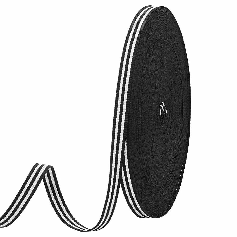 1 рулон PH 50 ярдов черно-белой полосатой ленты шириной 3/8 дюйма, классическая репсовая лента в полоску для отделки ткани