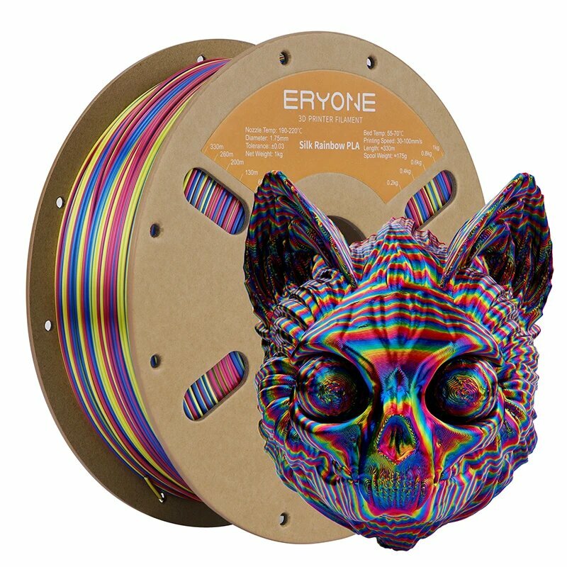 ERYONE PLA Silk Twist Rainbow нить для 3D-печати Red Yellow Blue