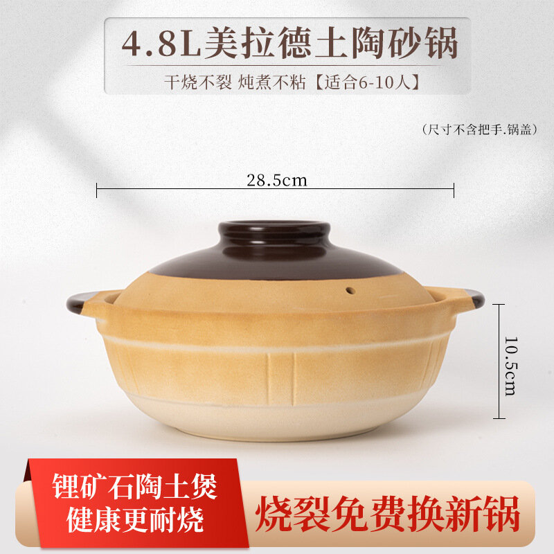 Старинный глиняный горшок с угольной плитой для приготовления риса в глиняном горшке, тушения и супа, специальный неглубокий горшок для газовой плиты, маленький глиняный горшок для обжаривания