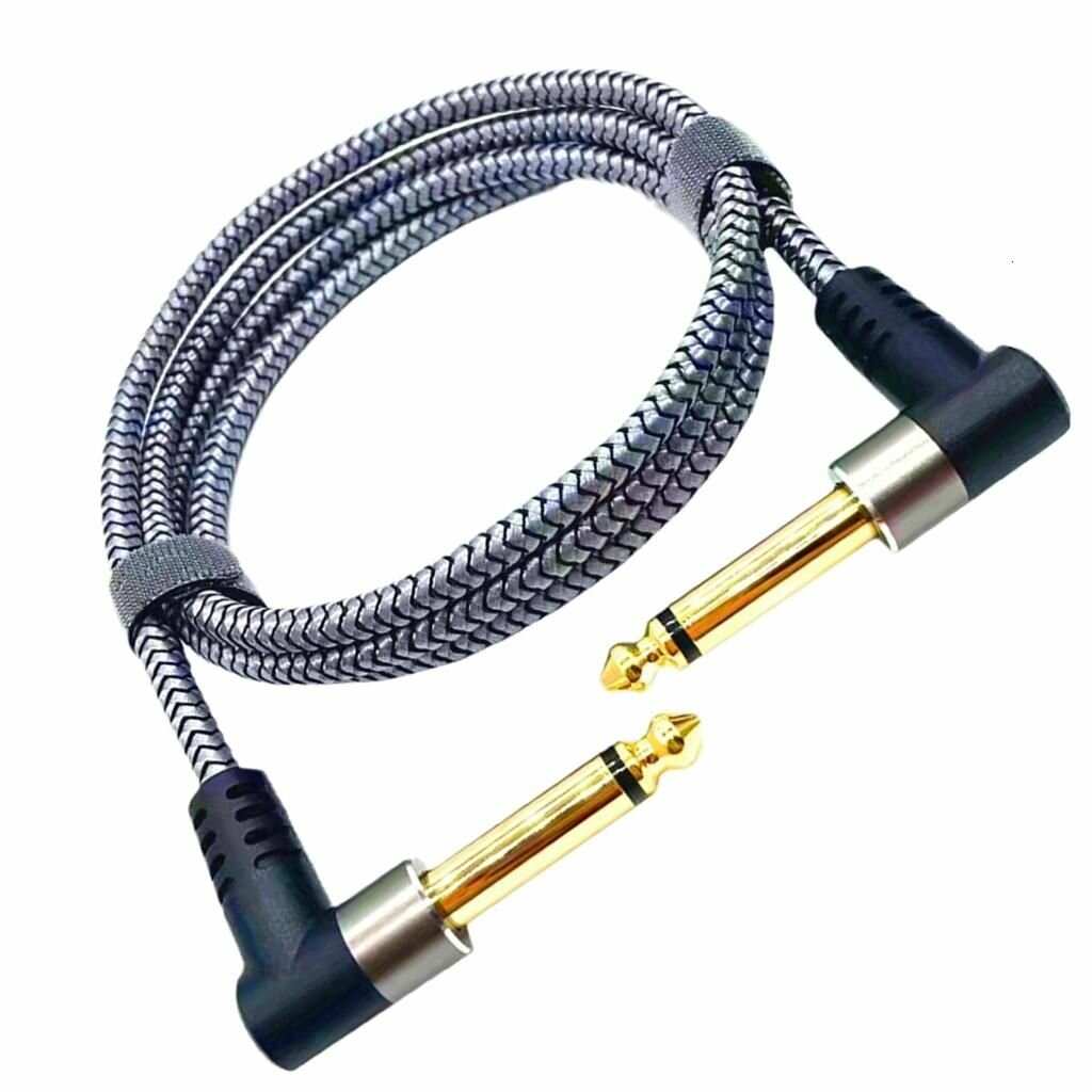 Нейлоновый плетеный кабель для гитарного педального эффекта, низкий уровень шума, экранированный, 100cm