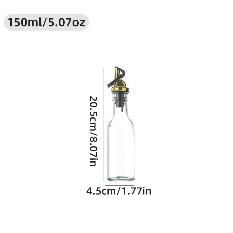 Бутылка для масла, соуса и уксуса из стекла для кухни, с автоматическим открыванием и закрыванием крышки, для контроля