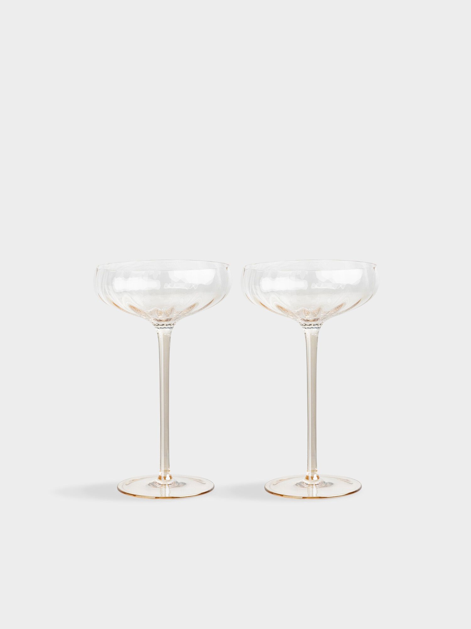 Бокал-креманка для шампанского, 220 мл, 2 шт, стекло, бежевый, Filo R color, Kuchenland