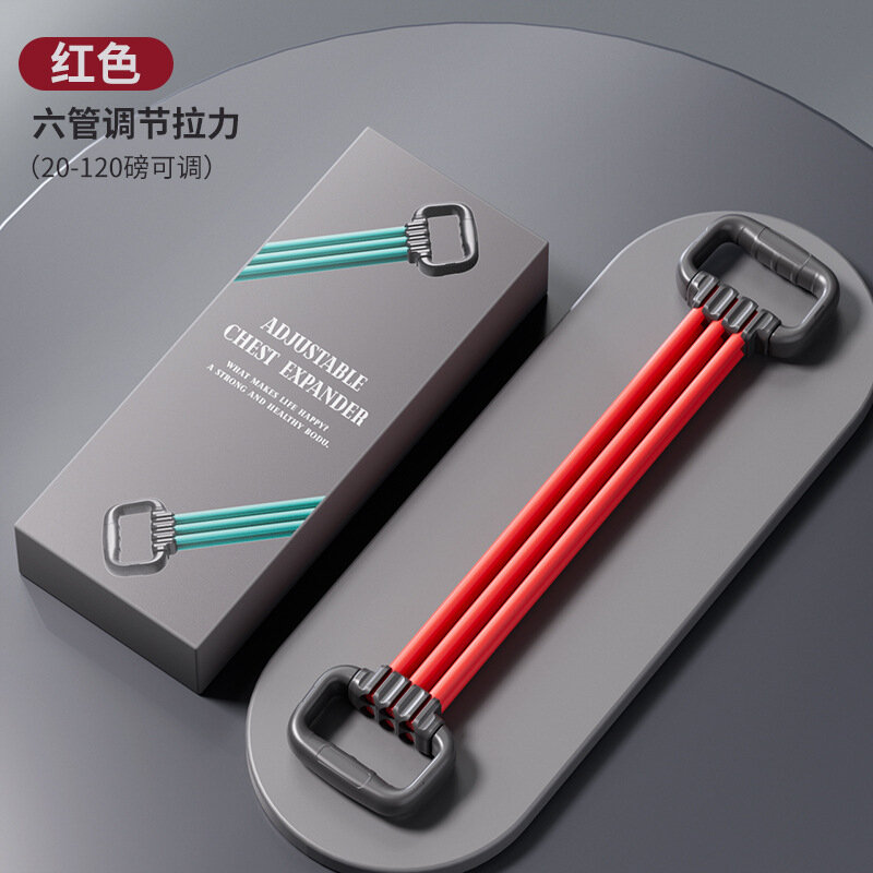 ⭐ Увеличение груди, шеститрубный резистентный бандаж, тренажер для мышц плеч, спины и груди, домашний многофункциональный фитнес, высокоэластичный тренажер для силы рук, растягивающаяся эластичная веревка ⭐