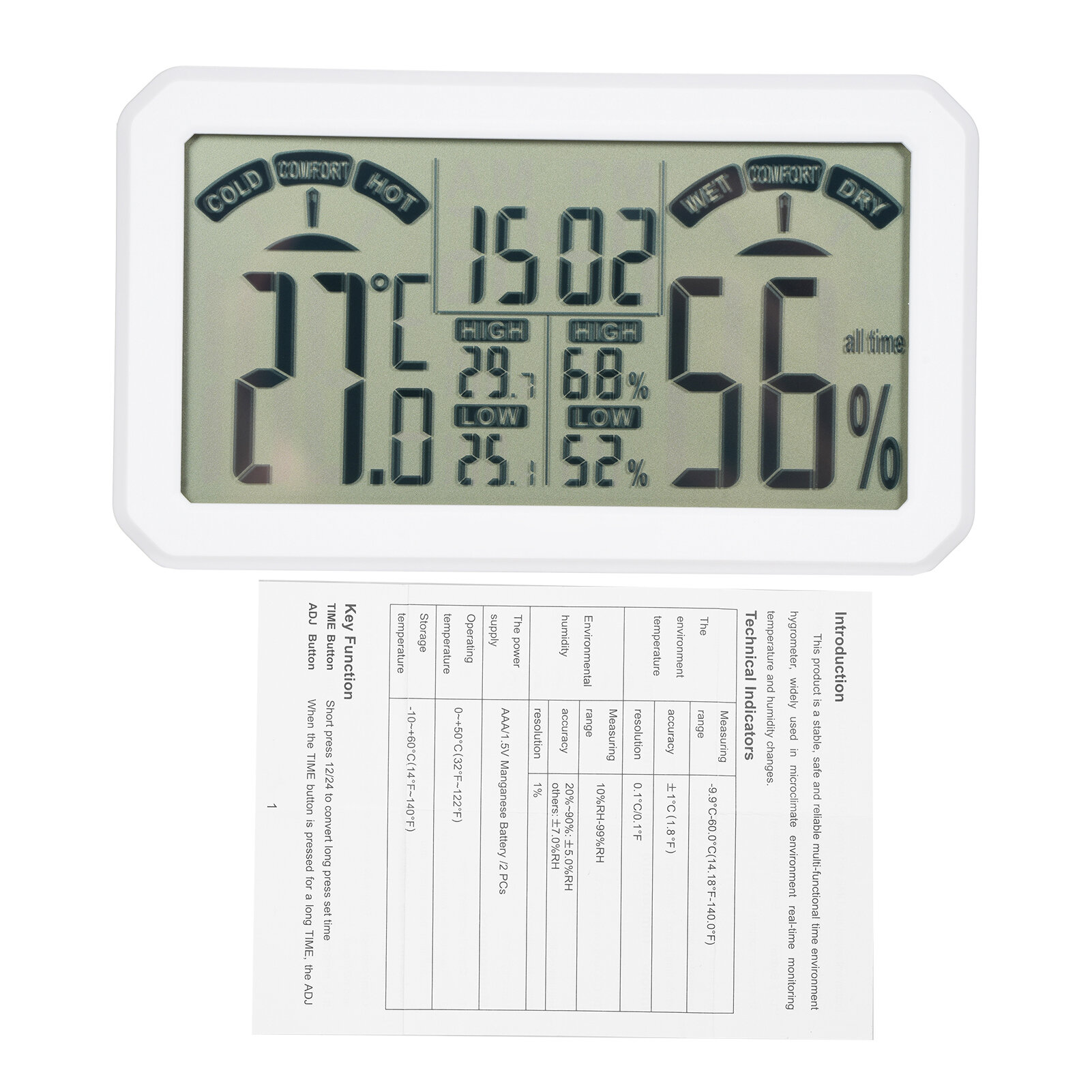 HABOTEST Миниатюрный цифровой гигрометр и термометр для измерения влажности в помещении, датчик комнатной температуры с подставкой, монитор для дома, теплицы, сада, подвала, шкафа, чехла для гитары.