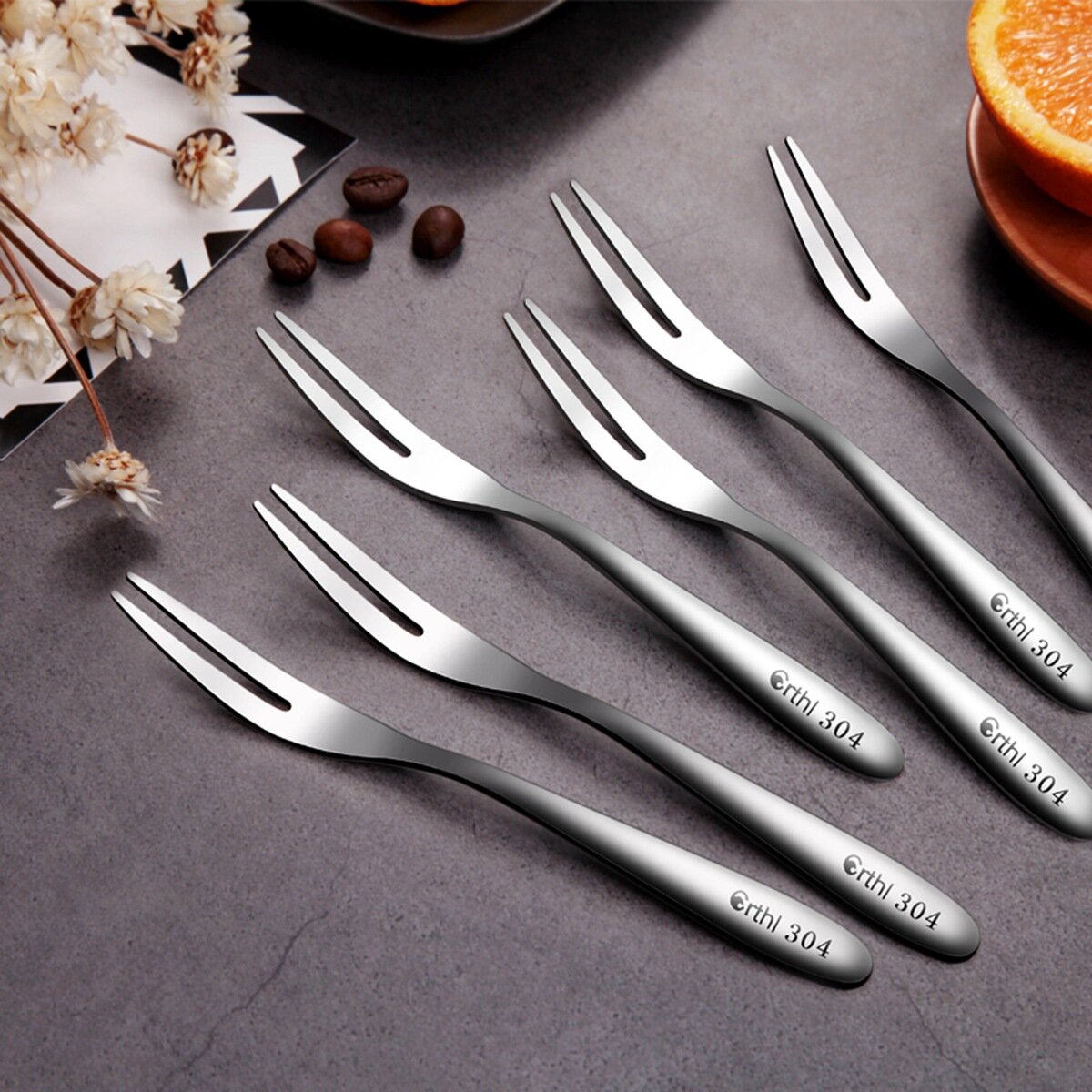 304 нержавеющая сталь Вилка для Фруктов Бытовой нож и вилка торт маленькая вилка есть фрукты 410 вилка фруктовый знак