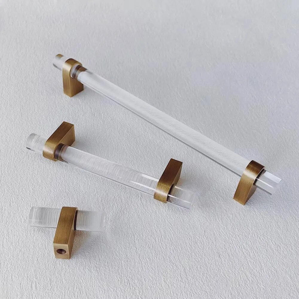Акриловые ручки для шкафа античная бронза T 50mm knob, Transparent Actylic
