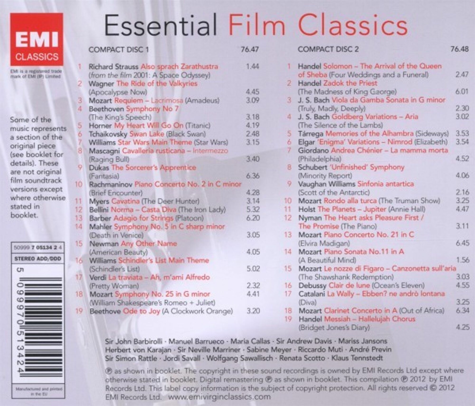 Компакт-диск ESSENTIAL FILM CLASSICS (2 CD) — фото 1
