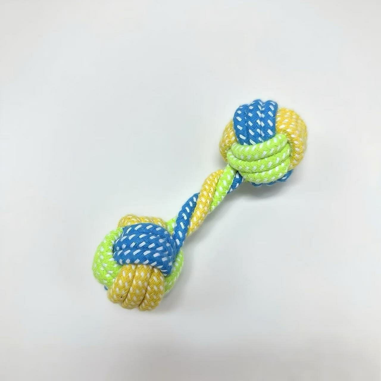 Набор игрушек для грызения из хлопка 7 видов сине-зеленые цвета прочные для кошек и собак Цвет：Сине-зеленый вязаный