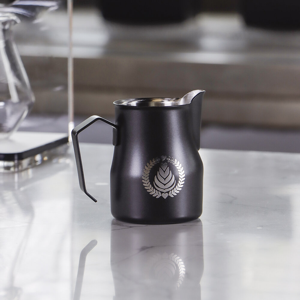 ✅Длинный носик итальянского кофейного молочного вспенивателя из нержавеющей стали, большой кувшин для латте-арта, кувшин с краном, чашка для латте-арта, чашка для вспенивания молока с тефлоновым покрытием