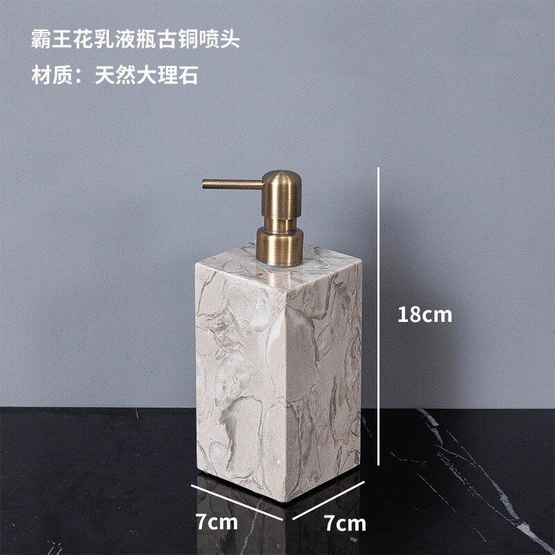 Набор аксессуаров для ванной из натурального мрамора ，Флакон с мылом, 1 шт.