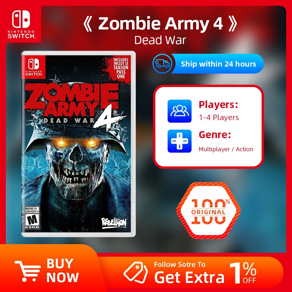 Nintendo Switch Game - Zombie Army 4 Dead War — фото 1