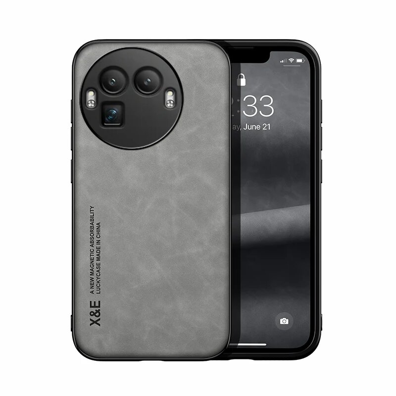 Серый кожаный чехол Realme GT 7