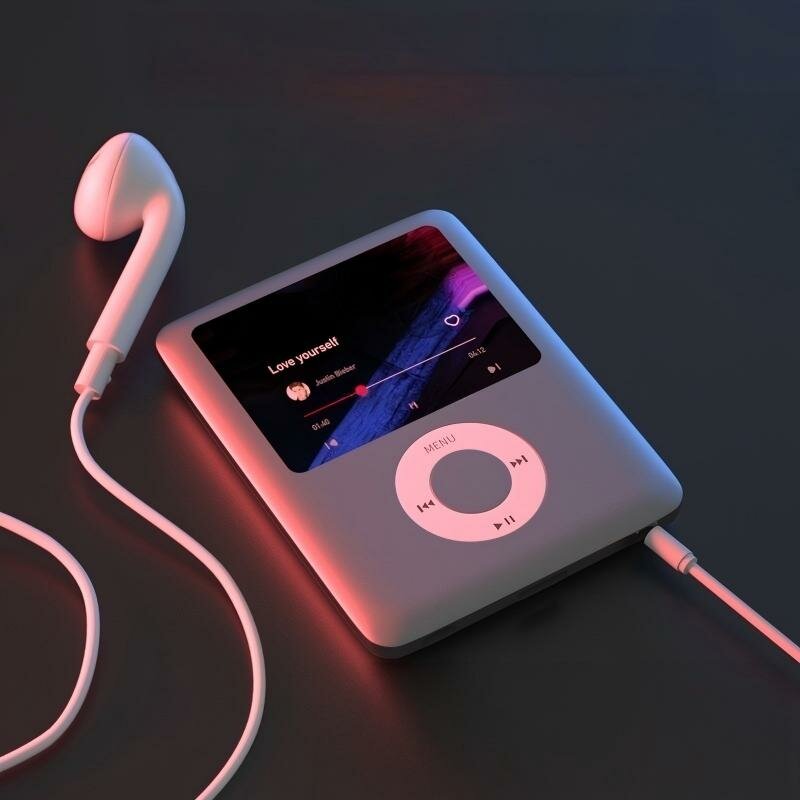 MP3-плеер 128 ГБ, серебристый，Маленький плеер walkman, запись прослушивания на английском языке