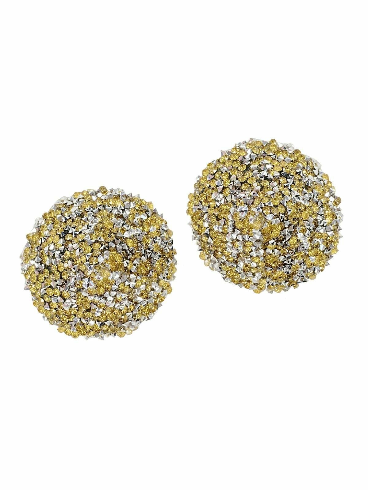 Блестящие накладки на соски с кисточками, Золотой кругляш