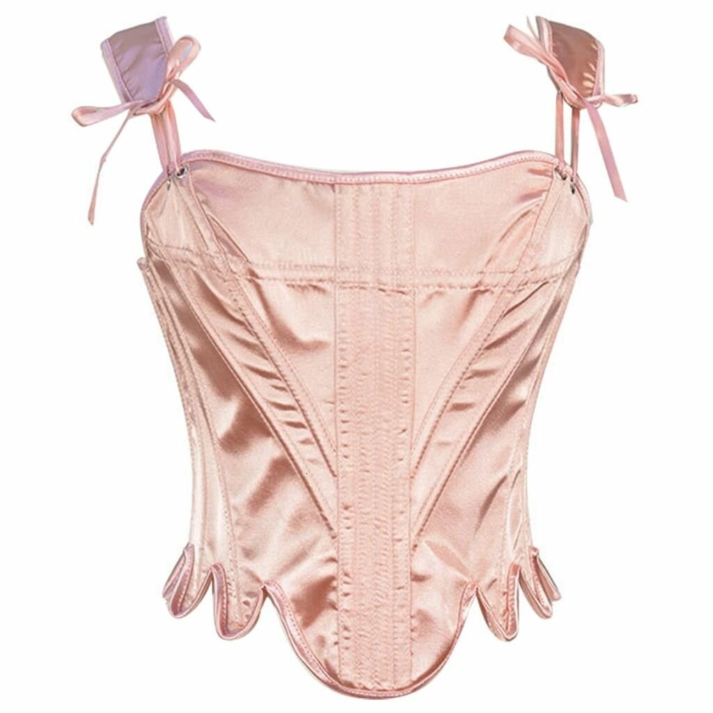 Женский корсет с шнуровкой, Розовый - L