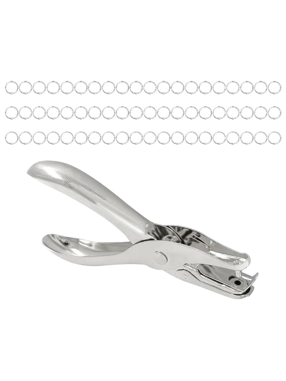 Ручные плоскогубцы-дыроколы со 100 металлическими связующими кольцами для управления документами