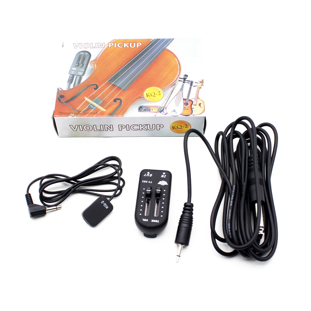 Пьезоподборка KQ-2 с регулятором громкости, тюнером, аудиокабелем и наклейкой для гитары, скрипки, банджо, мандолины, укулеле и других струнных инструментов, универсальная