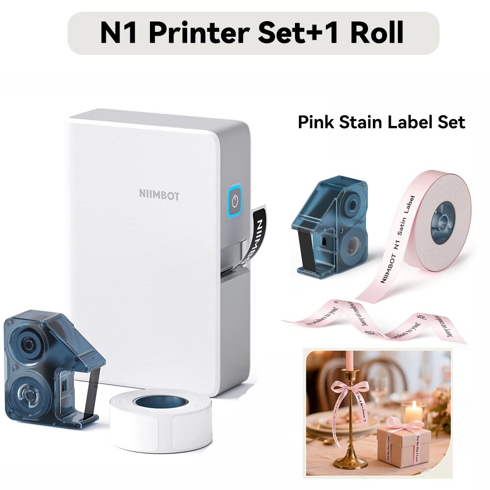 Niimbot N1 Белый Термотрансферный принтер этикеток N1-Pink Set