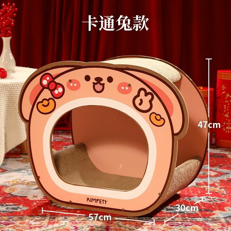 Новогодняя доска для царапания кошек с танцем льва, доска для царапания кошек с удачливым кроликом, доска для царапания кошек с мультяшным кроликом