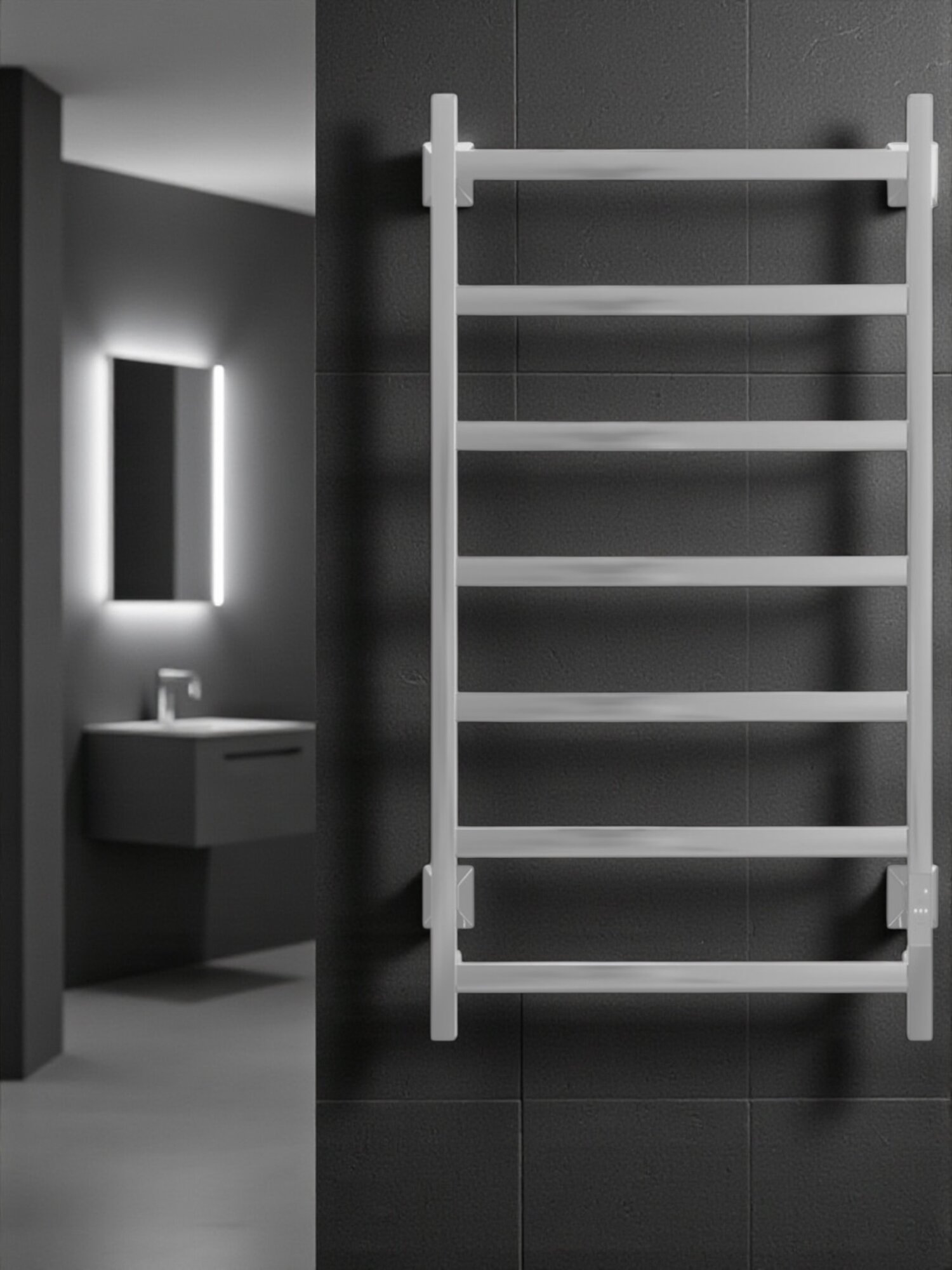 Полотенцесушитель электрический TermoPrime 400мм 800мм с терморегулятором форма лесенка подключение слева и справа